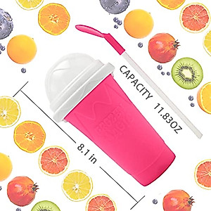 Slushy Cup Slushie Cup Slushy Maker Cup Frozen Magic Slushy Maker Squeeze Cup Tiktok Slushie Cups,Slush Maker Cup Homemade DIY Slushie Maker Cup Quick Slushee Cup Cool Cup Milk Shake,Smoothies (pink)