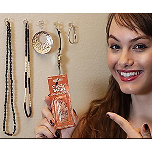 CraZy TACKz 96 Tacks - 2 in 1 Push pin Hook tack - Push pins Thumb Tacks New Invention Hang 100's of Items Interior or Exterior Decor at Home School Office DIY for Party or Holiday (96pc)