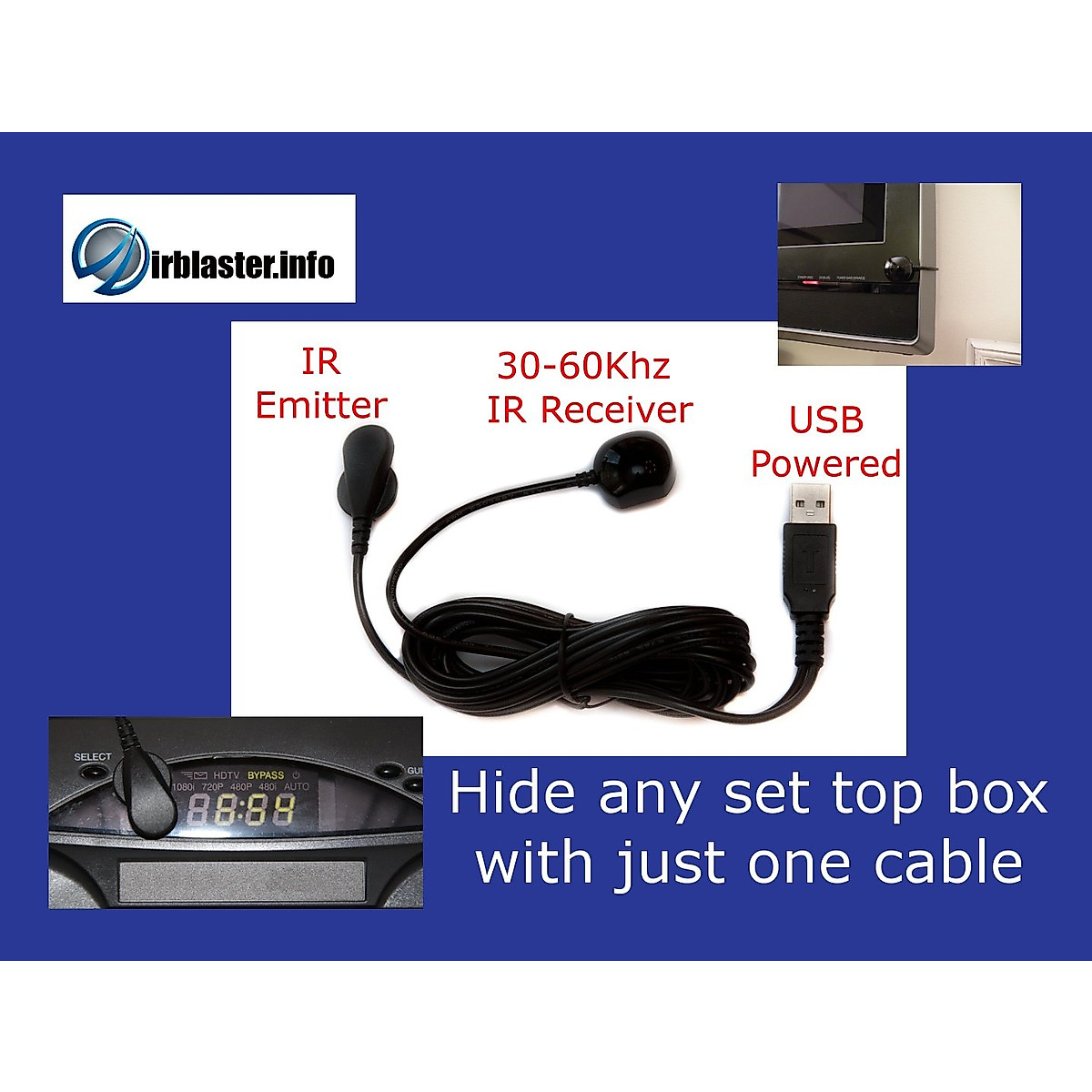 USB Powered Infrared Repeater: Hide Your Set top Box