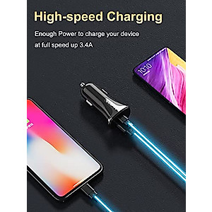 Amasrich 32W Total PD Super Fast Charging Car Charger for iPhone/iPad/Galaxy Note/Galaxy S/Galaxy A/Galaxy Z/GalaxyTab S,20W + 12W Dual Ports
