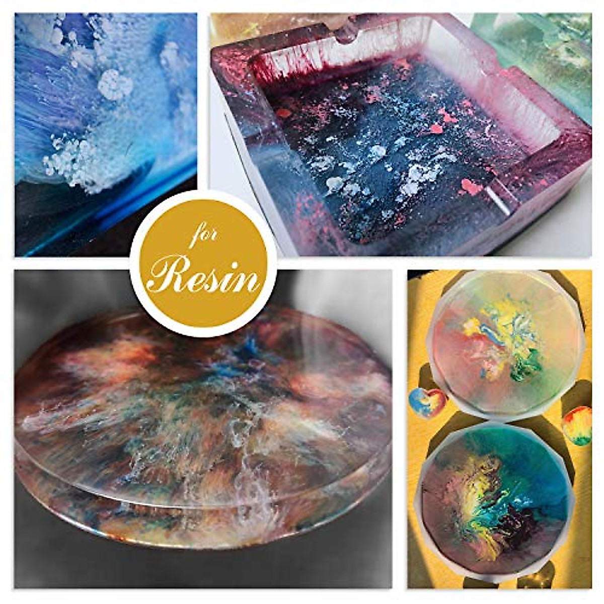 White Alcohol Ink Set - 12 x 10ml 2 Kinds of White Alcohol Based Inks for Epoxy Resin Painting, Resin Petri Dish Making - Concentrated White Alcohol Dye for Resin Art, Coaster, Yupo, Tumbler Making