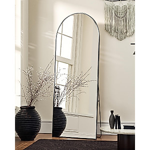 Antok Full Length Mirror, 58"x18" Floor Mirror Freestanding, Floor Standing Mirror Full Body Mirror with Stand for Bedroom, Hanging Mounted Mirror for Living Room Cloakroom, Black