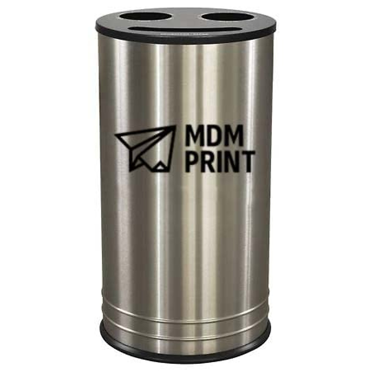 4-1/2 gal Round Steel Recycling Bin, Silver