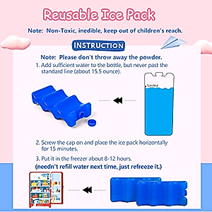 Luxja Reusable Ice Packs for Breastmilk Storage (Pack of 2), Breastmilk Bottle Ice Packs for Breastfeeding Working Mom, Blue