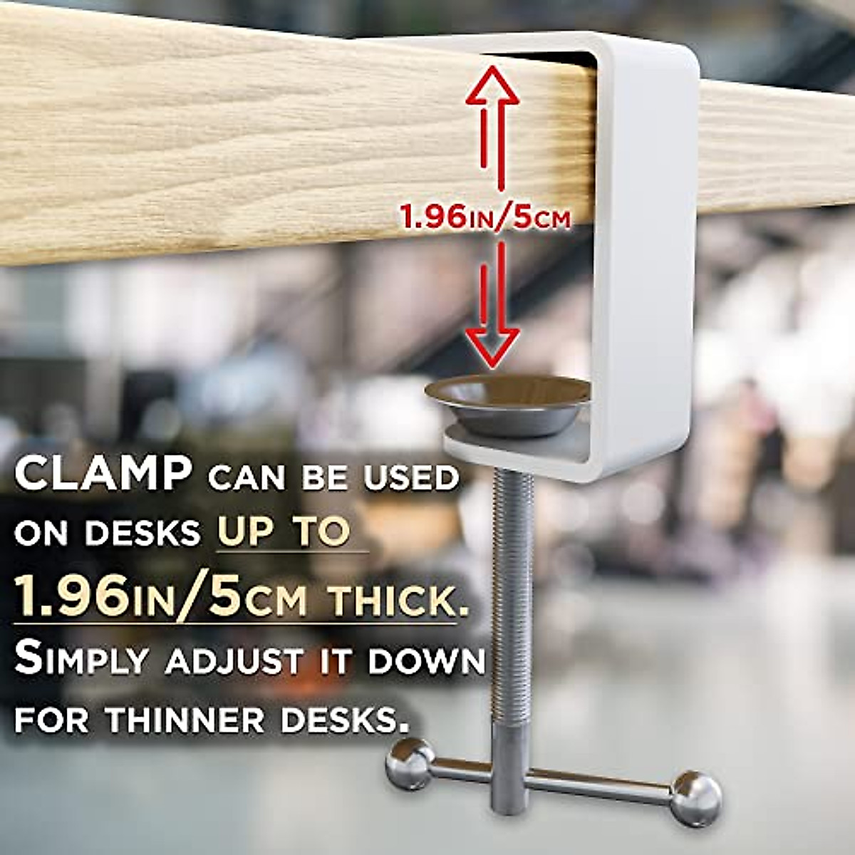 Under Desk Cable Management Tray with Clamps, No Drill Under Desk Cord Management, Desk Cable Organizer, Cable Management Under Desk - Set of 2 with Clamps