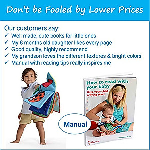 ToBe ReadyForLife Stimulating Baby Books 0-6 Months and 6-12 Months Infants - Crinkle Books for Babies - Toys Gift for 1 Year Old - Soft Cloth Animals Books for Baby Gift (2-Pack)