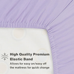 Everyday Kids 2-Pack Fitted Crib Sheets, 100% Soft Breathable Microfiber Baby Sheet, Fits Standard Size Mattress 28in x 52in, Lavender, Pink Nursery Sheet