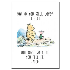 Winnie the Pooh Classic Art Prints - Set of 4 Wall Art Decor Photos Nursery Bedroom Playroom (5 inches x 7 inches)