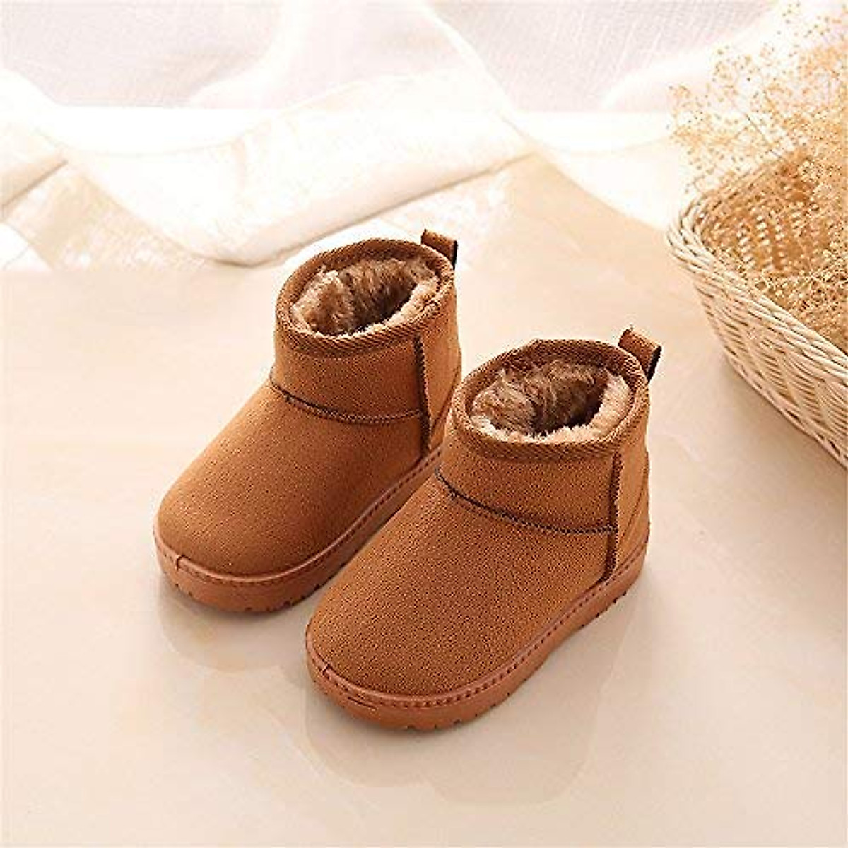 MK MATT KEELY Winter Boots Boys Girls Soft Warm Shoes Toddler Black Snow Boots 10 Toddler Khaki