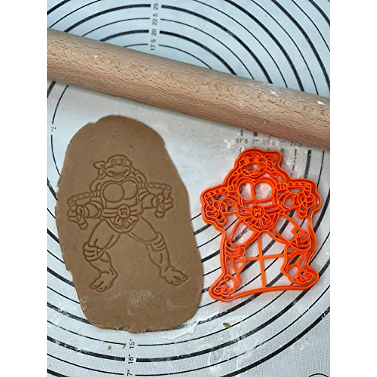 Premium Quality Ninja Turtle Michelangelo 6” Cookie Cutter and Mold Produced by 3D Kitchen Art