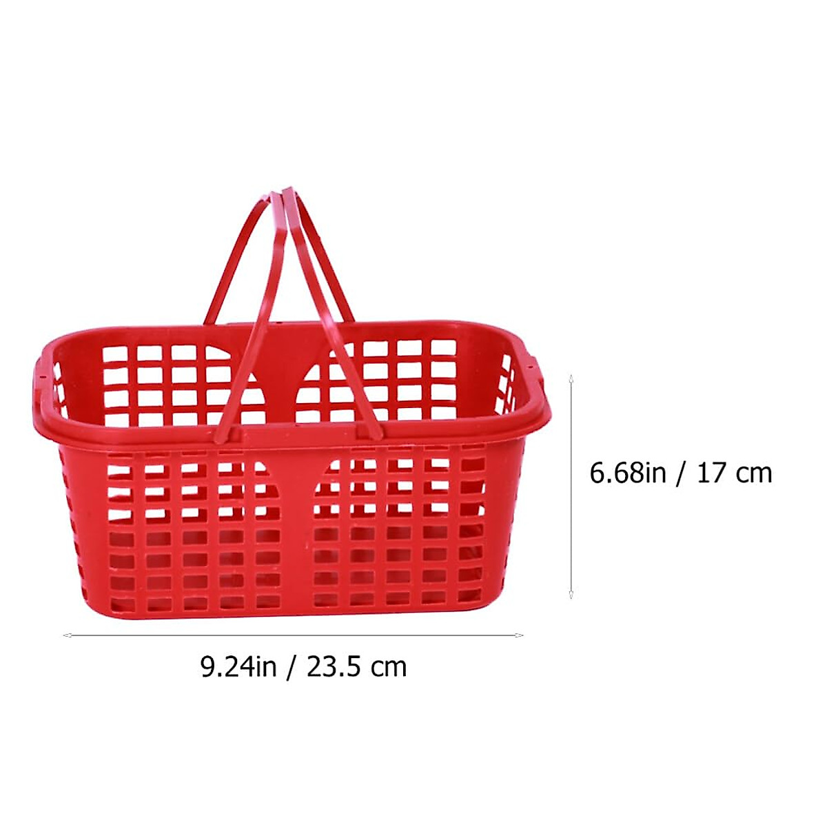 Cabilock 20pcs Small Fruit Basket Strawberry Cherry Basket Plastic Handle Basket Container Red Mini Shopping Basket Kids Adult Fruit Picking Basket 23. 5x17x11cm Random Patterns