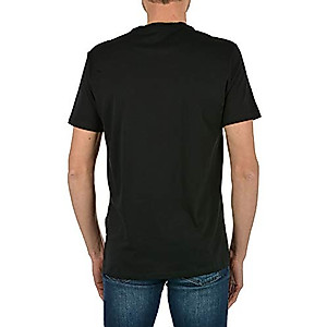 A|X ARMANI EXCHANGE Men's Solid Colored Basic Pima Crew Neck, Black, Large