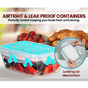 Shazo 44PCS Food Storage Containers with Lids, HUGE SET, Plastic Food Containers with Lids for Kitchen Organization, Airtight Leak Proof, Meal Prep, Easy Snap Lock Lunch Box, BPA-Free Storage Container