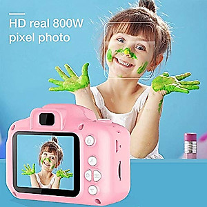 Children's Digital Camera HD Cartoon Can Take Pictures of Children Mini Children's Camera (Pink)