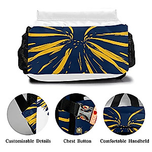 SunFancyCustom Cheerleader Navy Blue Gold Backpack Personalized Waterproof Casual Daypack Gift for Holiday Birthday