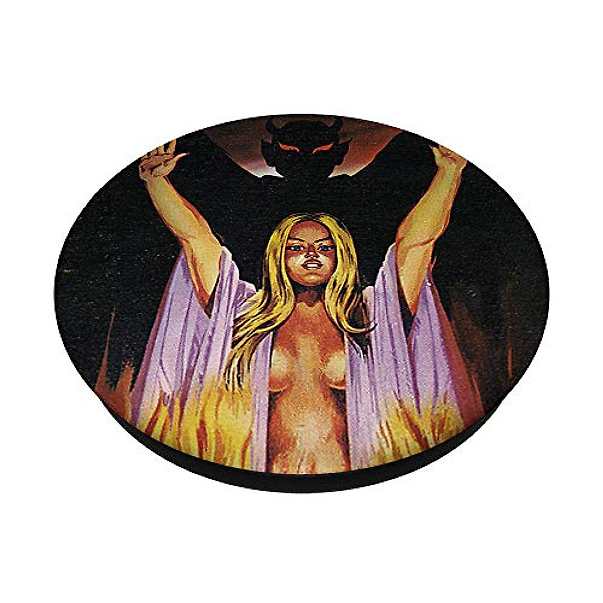 Vintage Satan Evil Blonde Pin Up Girl Devil Worship Pinup PopSockets PopGrip: Swappable Grip for Phones &amp; Tablets