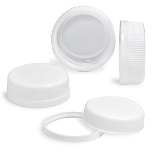 Pack of 25 White Bottle Caps Tamper Seal Lids 1.5'' Cap for Bottle 38 mm White Screw Bottle Cap Plastic Replacement Caps for Juice Water Crafts DIY Ideal for 4, 8, 12, 16 and 32 oz Bottle