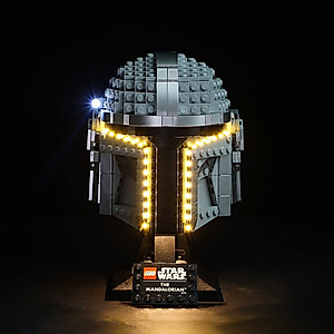 [ONLY Light Kit Included] LED Light Kit for The Mandalorian Helmet, Lighting Set Designed for Lego 75328 Building Blocks Model