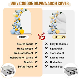 6.6FT Arch Backdrop Cover, Arch Stand Chiara Background Spandex Covers Fitted Round Top Wall Backdrop Stretchy Fabric for Wedding Ceremony Birthday Party Banquet Decoration White