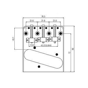 Bogart Guitar Bridge Tailpiece 3 Pcs Zinc Saddles Bridge for Vintage Tele Telecaster Style Electric Guitar Parts Top or Bottom Load Ashtray Style Gold.