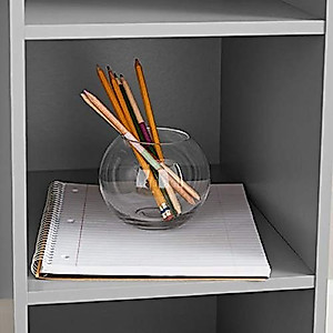 Mainstays Student Desk - Home Office Bedroom Furniture Indoor Desk - Easy Glide Accessory Drawer (Desk Only, Rodeo Oak) (6 Cube Computer Desk, Gray)