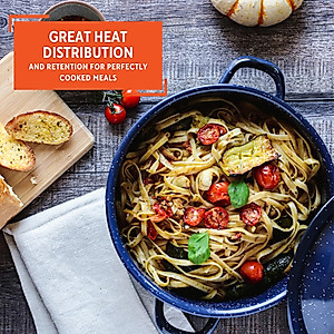 Iimusa Dutch Oven with Lid, 5 Quart, Blue