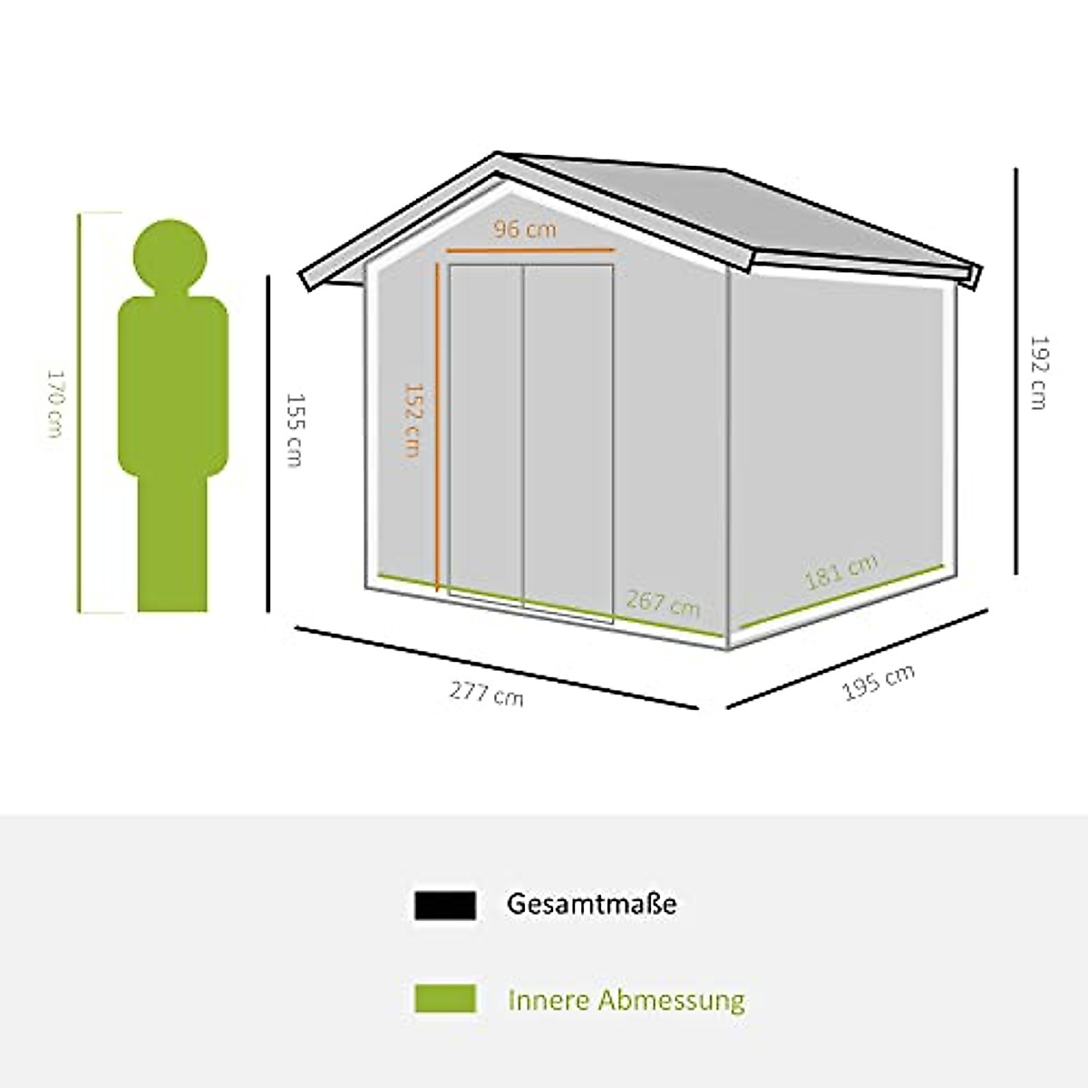 Outsunny 9' x 6' Outdoor Storage Shed, Garden Tool House with Foundation, 4 Vents and 2 Easy Sliding Doors for Backyard, Patio, Garage, Lawn, Dark Gray