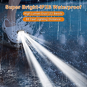 Headlights for Crocs 2 Pcs, ABS Lights for Croc Rechargeable - Super Bright, Head Adjustable, IPX6 Waterproof, Flashlight Attachment for Croc, Light Up Charm Accessories for Kids Adults Croc Shoes