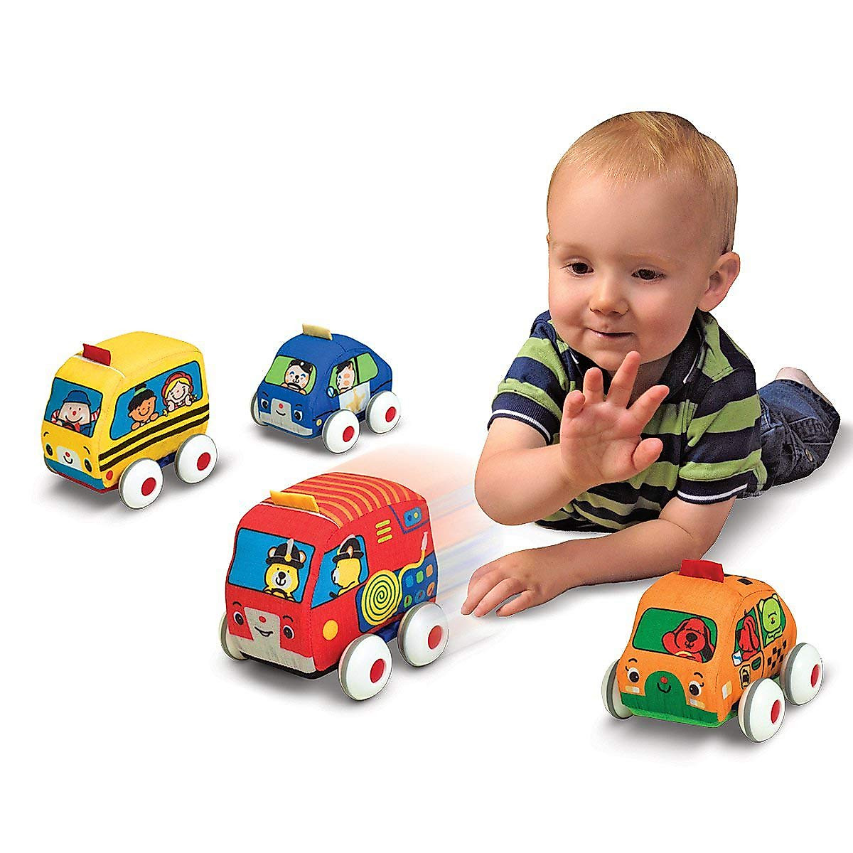 Melissa & Doug Pull-Back Vehicle: K's K i d s Series Learning Toy Set Bundle with 1 Theme Compatible M&D Scratch Fun Mini-Pad (09168)