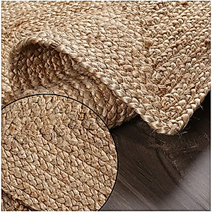Bedding Craft Hand Woven Farmhouse 2x3 Ft Tightly Braided Chindi and Jute Rug 24x36 Natural – Reversible Durable Sustainable for Home Décor