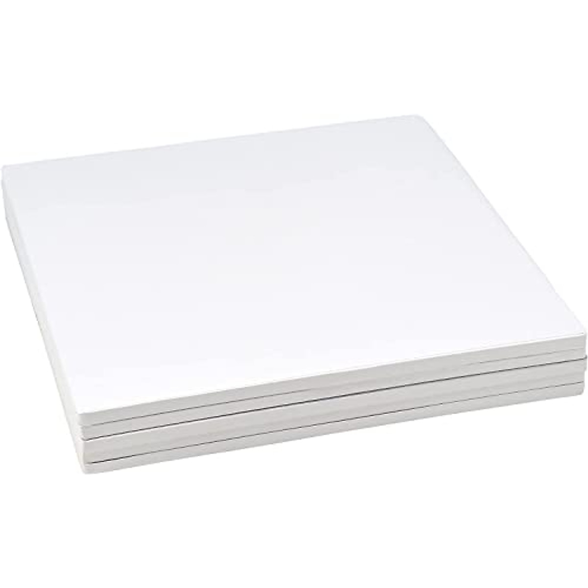 DecoPac Square Cake Drum, Foil Covered Cake Drum, Sturdy Half Inch Thick, Pack of 5, White - 18 Inch