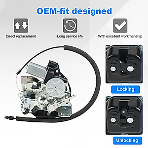 WMPHE Rear Tailgate Trunk Lock Actuator Compatible with 2008-2020 Dodge Grand Caravan 2008-2016 Chrysler Town & Country 2008-2010 Jeep Commander 2012-2015 RAM C/V, Replacement for 4589581AA 4589581AL