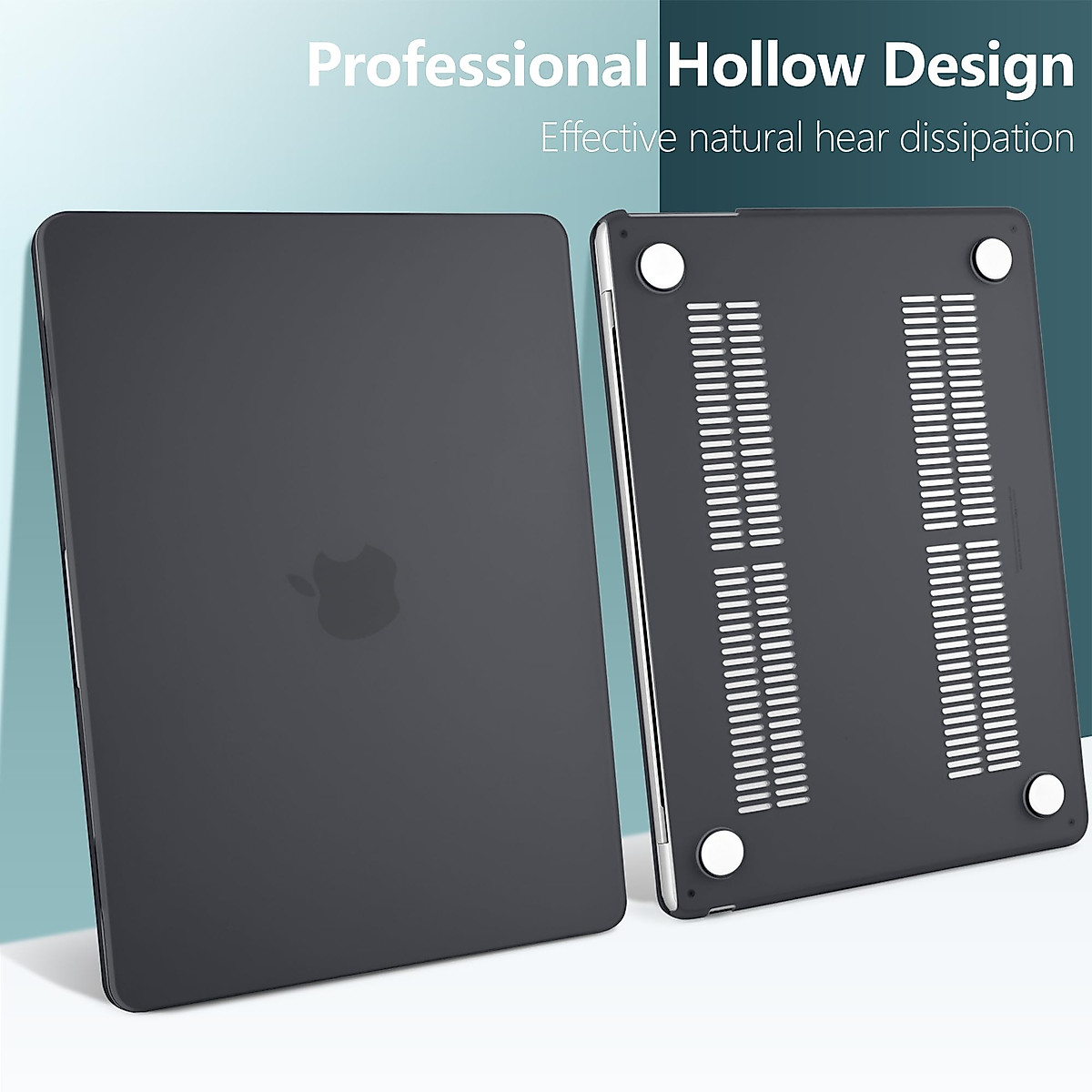 DONGKE Compatible with M3 MacBook Air 15 Inch 2024 2023 Case Model A3114 A2941 M2 with Liquid Retina Display & Touch ID, Protective Plastic Hard Shell Cover with Keyboard cover - Matte Black