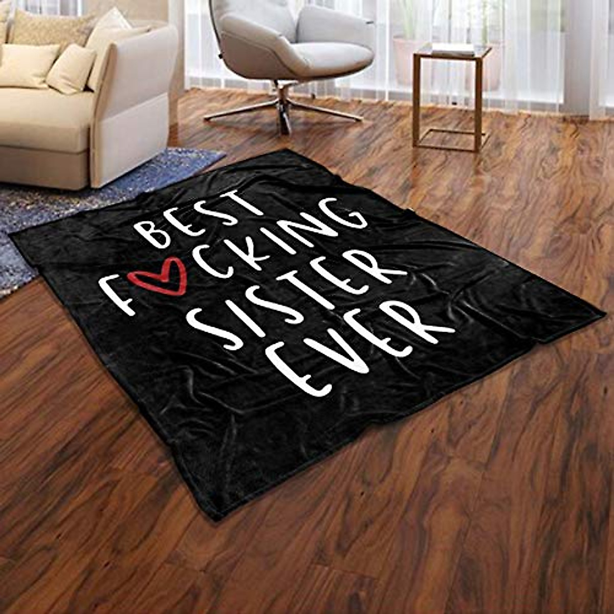 ukebobo Flannel Blanket – Gift for Sister, Siblings, BFF, Personalized Fleece Blanket for Birthday, Anniversary, Holiday, Valentine’s Day – 1 Sheet（02B）