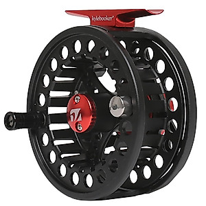 Kylebooker Fly Fishing Reel Large Arbor with Aluminum Body Fly Reel 3/4wt 5/6wt 7/8wt (Black with Red, 7/8wt)