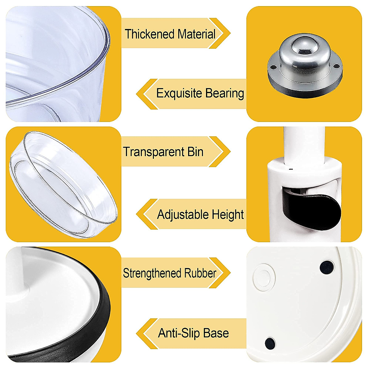 2 Tier Lazy Susan Turntable Organizer, 11 Inches Height Adjustable Spice Rack for Kitchen Cabinet, Countertop, Bathroom, Makeup, Pantry Organization and Storage with 4 Removable Bins