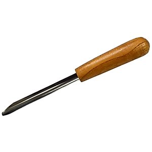 EISCO Spatula Scoop & Wooden Handle, 10" - Stainless Steel, Polished - Semi-Circular Cross Section