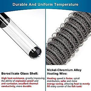 DaToo Aquarium Heater Adjustable 50W Submersible Fish Tank Heater with Electronic Chip Thermostat Suitable for Marine Saltwater and Freshwater