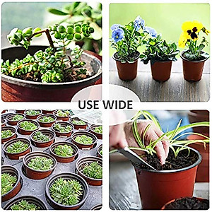 Sfee 100 Pack Plant Nursery Pots 4 inch Plastic Plant Pots, Soft Durable Reusable Seed Starting Pots for Succulents Plants Vegetables Fruits Seedlings Cuttings Transplanting with 100 Plant Labels