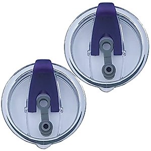 Wotermly Tumbler Replacement Lids for 30 oz tumblers, Spill Proof Splash Resistant Lids Covers Fit for YETI Rambler and More Coffee Mugs (2PurpleLids)