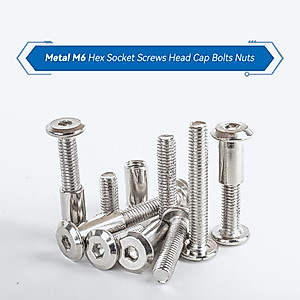 M6 x 16mm/20mm/25mm/30mm/40mm 140Pcs Hex Socket Screws Head Nuts with 1Pc Allen Wrench