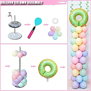 DECOJOY Balloon Column Stand Set of 2, Adjustable 7 Feet Balloon Arch Stands with Bases for Floor, Tall Balloon Tower Pillar Assembly Kit for Halloween, Birthday, Party Decorations