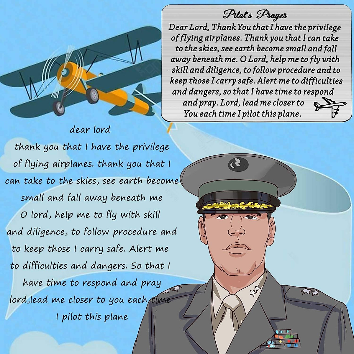 MAOFAED Pilot's Prayer Wallet Card (Pilot's Prayer Wallet Card)