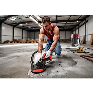 GLAUCUS® 7-Inch Concrete Surface Grinder, Angle Grinder Kit with Dust Shroud, floor grinder, 2200W Motor,Auxiliary Handle, Diamond Wheel, 90° Seamless sanding for Floor, Wall, Adhesive and Ceiling