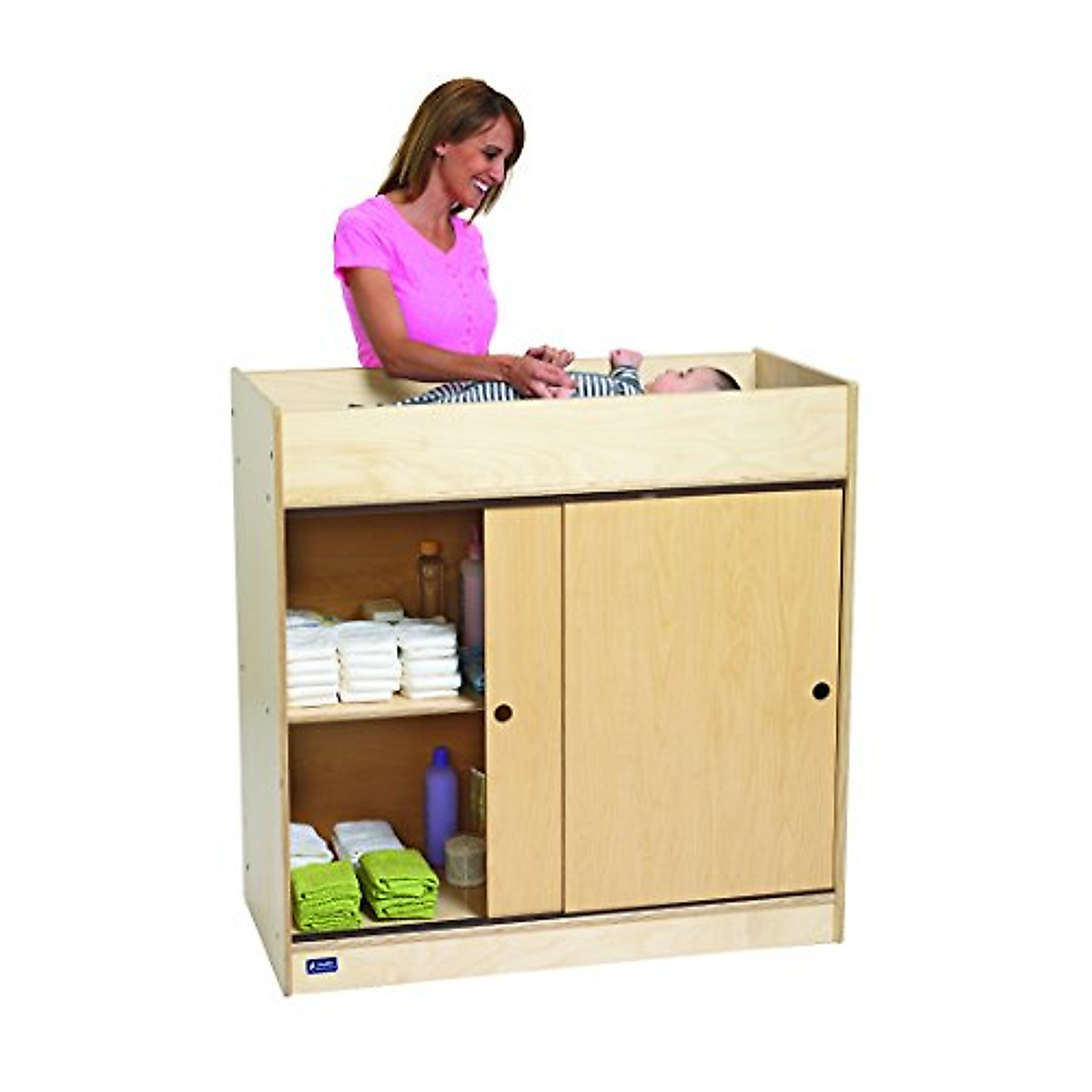 Children's Factory Angeles Value Line Changing Table, ANG9039, Baby Diaper Changing Station, Infant Storage Organization for Daycare, Nursery or Preschool, Pad Included