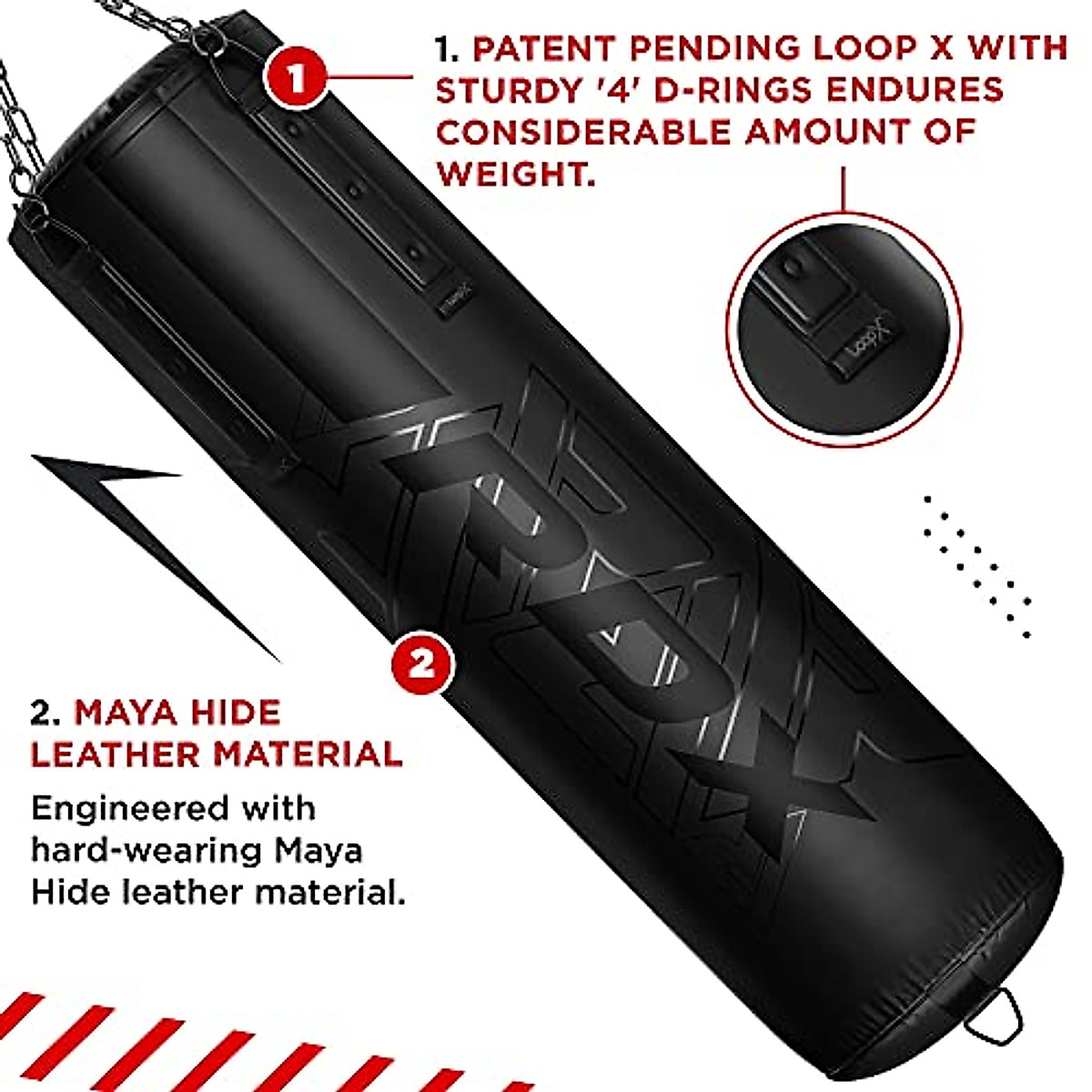 RDX Heavy 5FT Punching Bag for Pro Training, 55lbs Pre Filled with 110lbs Max Filling Capacity, 3PC Boxing Bag Set with Gloves Hanging Steel Chain, Kickboxing MMA Muay Thai BJJ Karate Home Gym Fitness