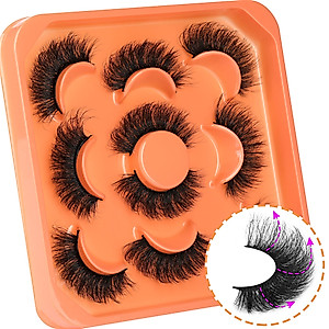 Mink Lashes Fluffy False Eyelashes 3D Full Volume 18mm Thick Fake Lashes Natural Look Like Eyelash Extensions 5 Pairs Lash by Winifred