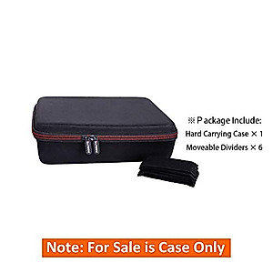 LTGEM EVA Hard Portable Travel Case for Card Games. Hold up to 1600 cards with 6 Moveable Dividers (2 Row) - Black