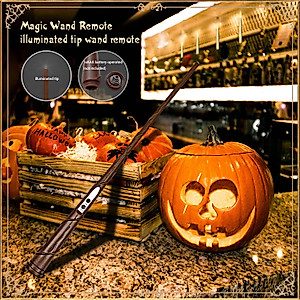 ZLIEC Halloween Decorations, 20 pcs Floating Candles with Magic Wand Remote, Flickering Warm Light, Hanging Flameless Taper Candles, Battery Operated Window Candle, Theme Party Decor, Birthday Gift