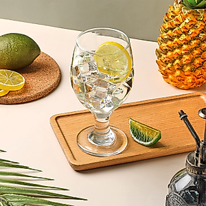 Patelai Clear Glasses 13.5 oz Water Goblet Glass Stemmed Water Glasses for Juice Wine Beer Tea Milk Cold Beverages Drinks (12 Pcs)